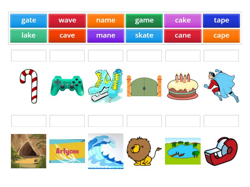 long a ame ake ate ave - Match up