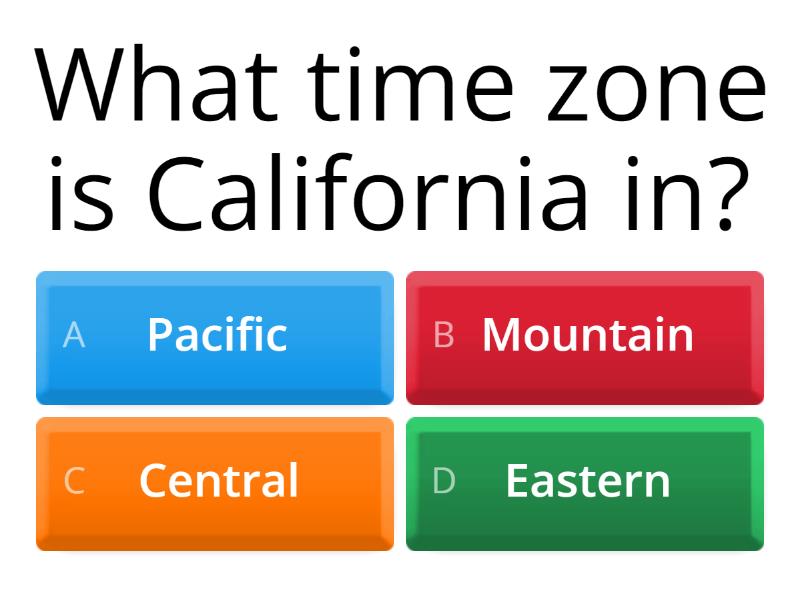 Time Zones and Map Skills Quiz - Questionário