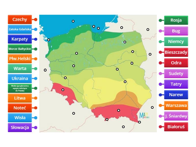 MAPA POLSKI . - Imagem com legenda
