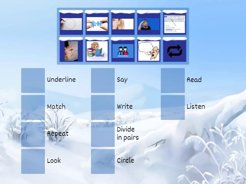 Match of Classroom vocabulary - Match up