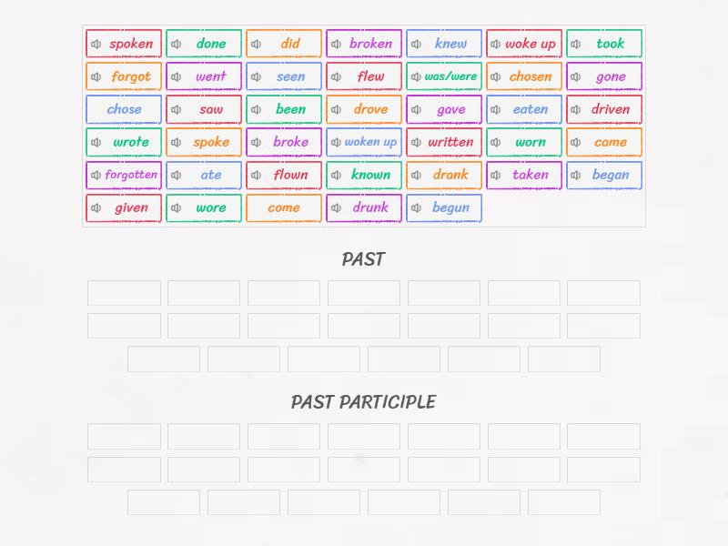 Past or Past Participle - Group sort
