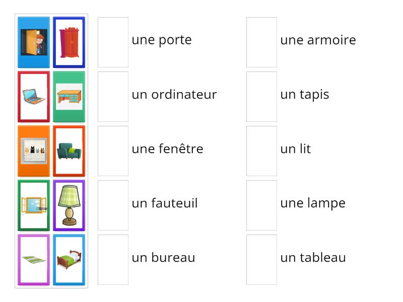 dans ma chambre il y a - Match up