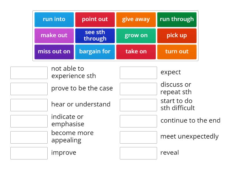 Phrasal verbs b2 - Match up