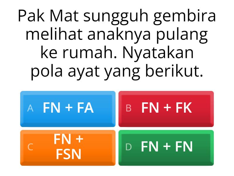 Frasa dan Pola Ayat - Cuestionario