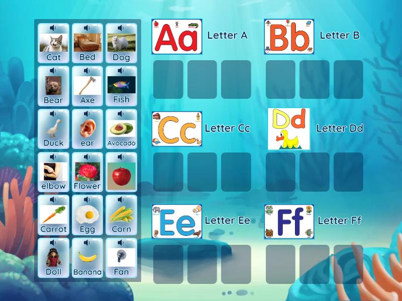 Phonics ABCDEF - Group sort