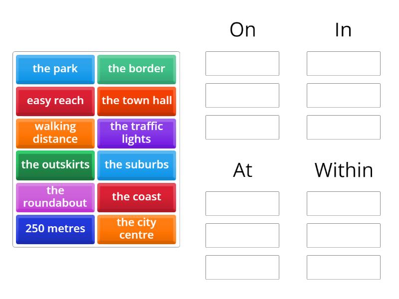 prepositions - Group sort