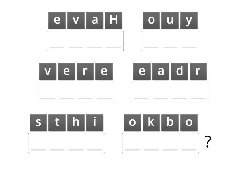 Present perfect - Anagrama