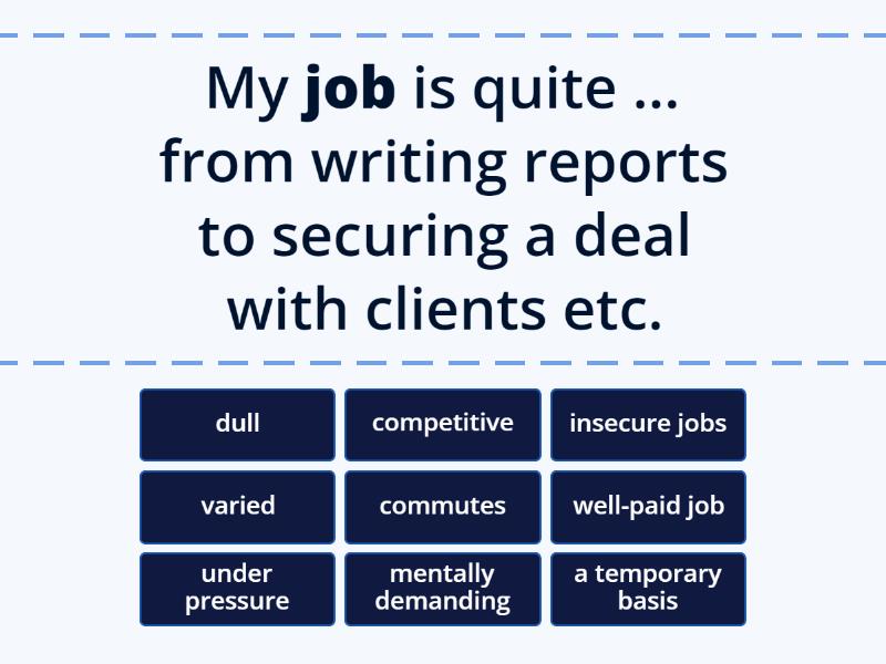 Describing jobs | Revision - Find the match