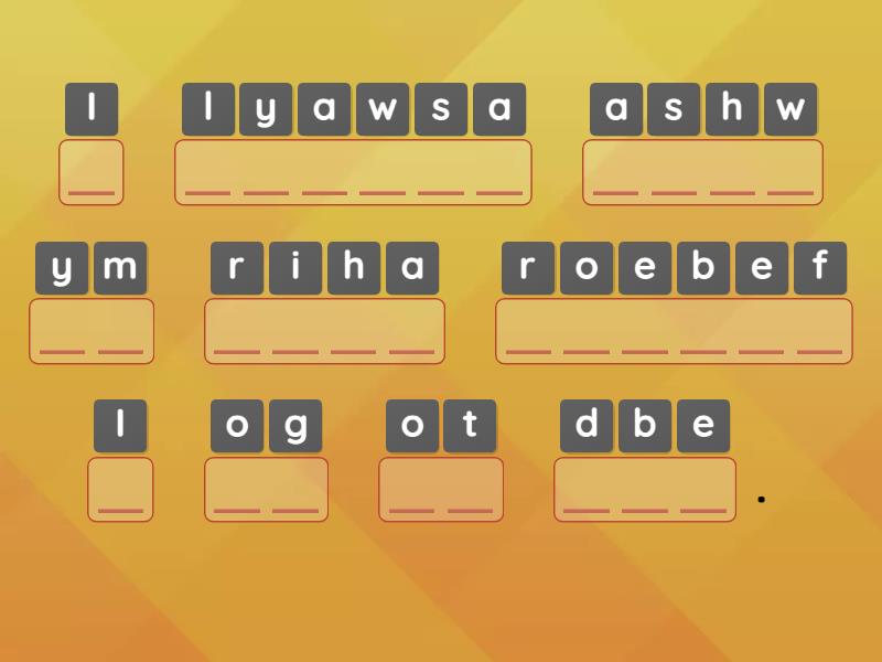 EU5_5 Activities/Frequency adverbs - Anagram
