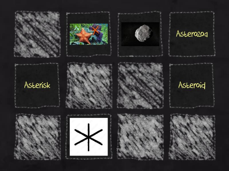 Root-words 'astro' & 'aster' - Matching pairs
