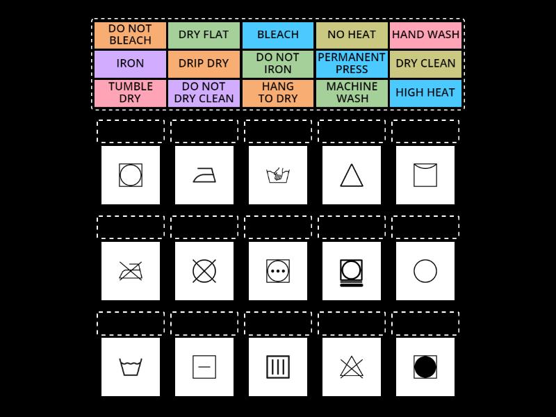 LAUNDRY SYMBOL MATCHING - Match up
