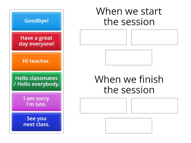 Hi and goodbye - Group sort