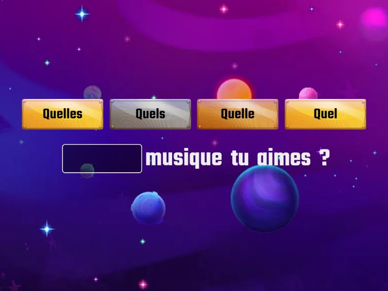 Questions avec quel/quelle/quels/quelles - Complete the sentence