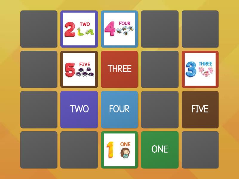 MEMORY GAME-NUMBERS - Matching pairs
