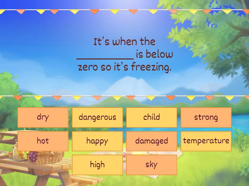 WEATHER SITUATIONS - LISTENING PART 2 - Find the match