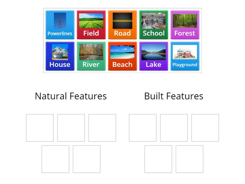 Natural and Built Features - Group sort