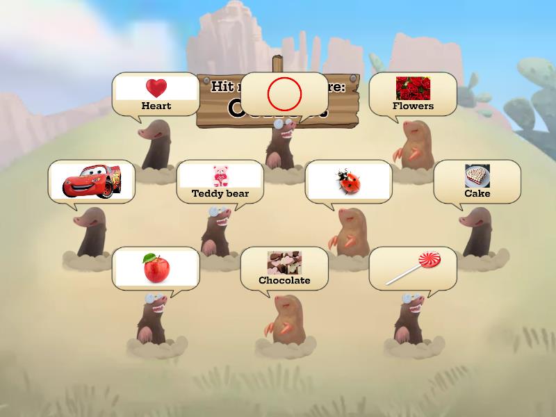 Hit the moles with Valentine pictures - Whack-a-mole