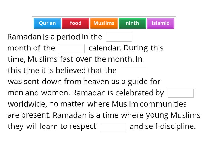 Ramadan - Complete the sentence