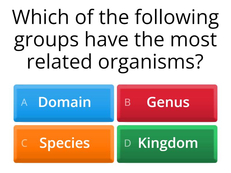 Taxonomy and Classification - Quiz