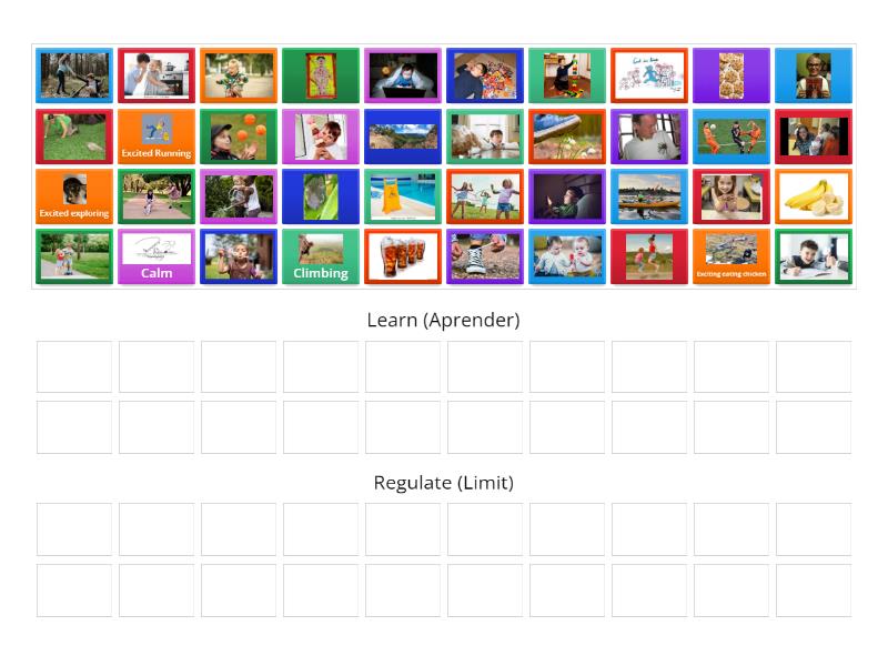 Learn from (Aprender de) or Regulate (Limit) Happy Feelings - Group sort