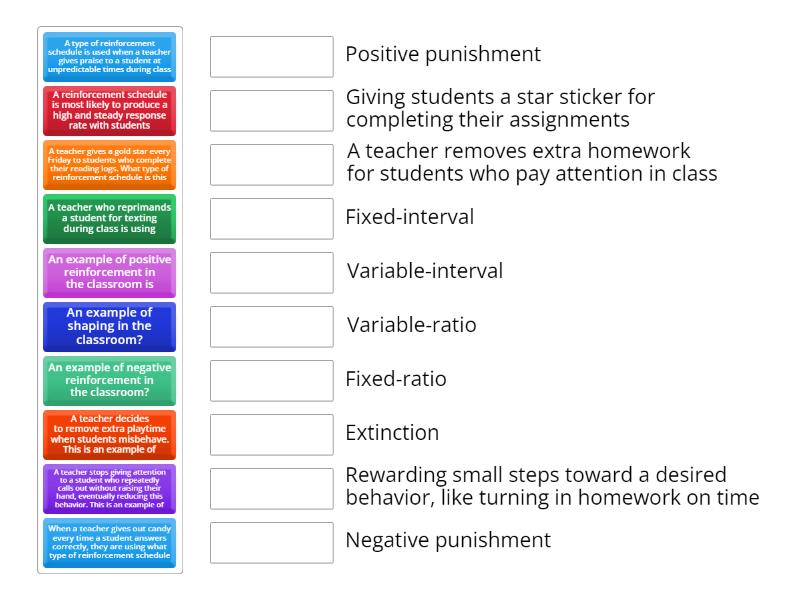 Operant conditioning - Match up