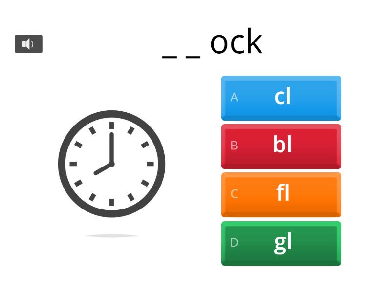 of bl, cl, fl, gl, pl, sl, sm, sp, st, br, cr, dr, fr, gr, pr, tr - Quiz