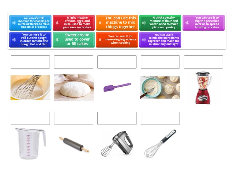 Baking - vocabulary (match) - Match up
