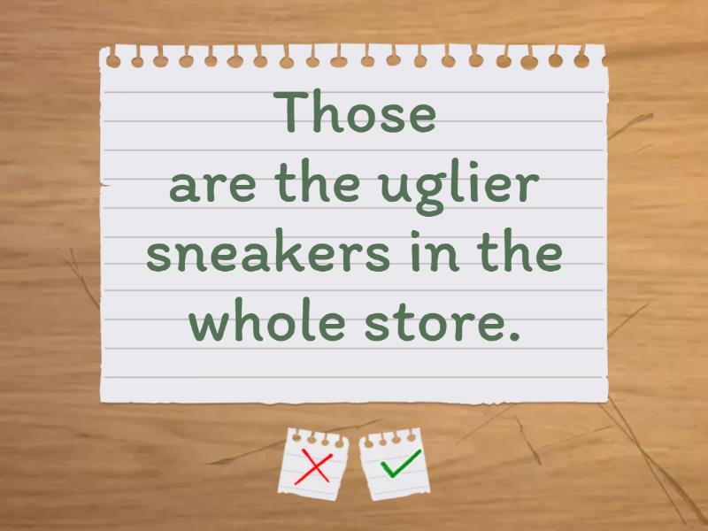 Correct the Sentences (SUPERLATIVE) - Flash cards