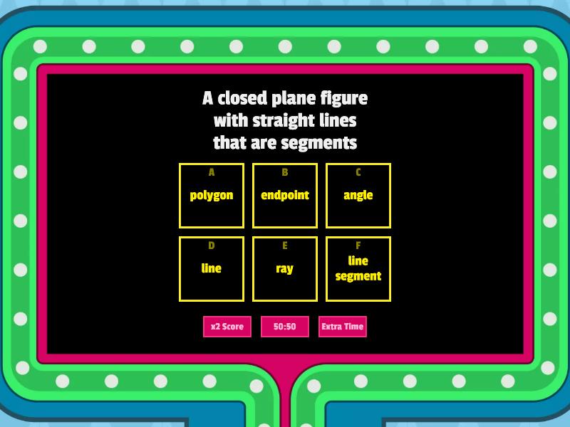 Geometry Vocabulary - Gameshow quiz