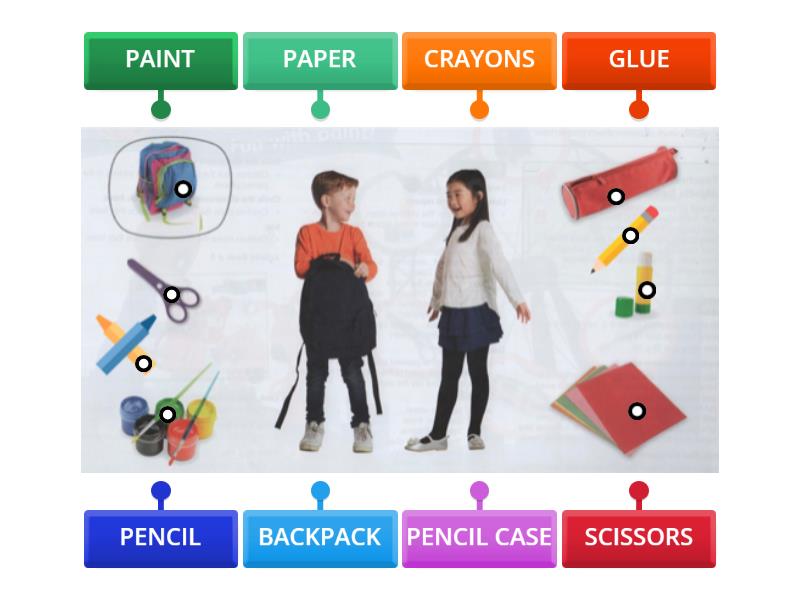 SCHOOL SUPPLIES - MATCHING - Labelled diagram