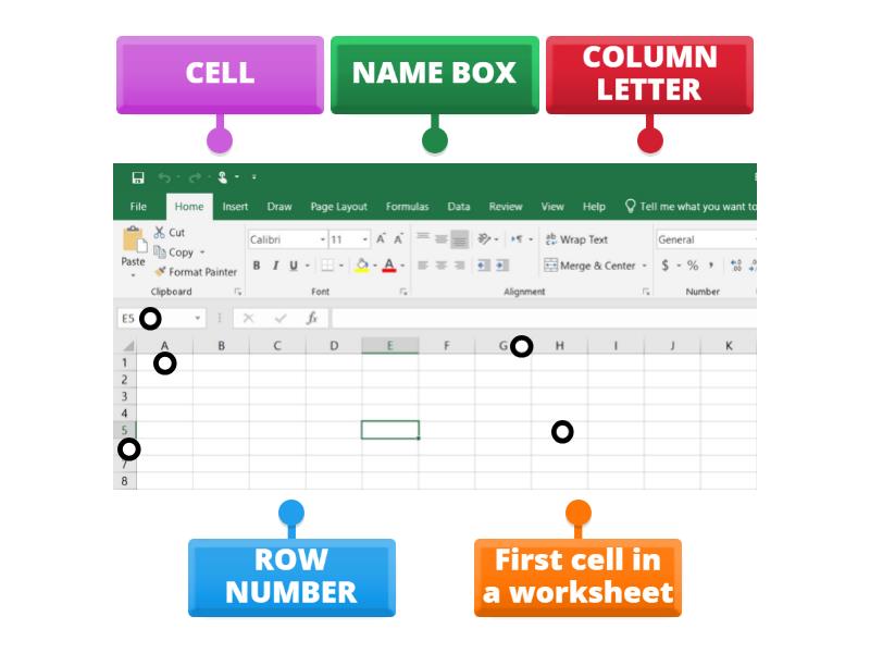 G(1) MS-EXCEL - Labelled diagram