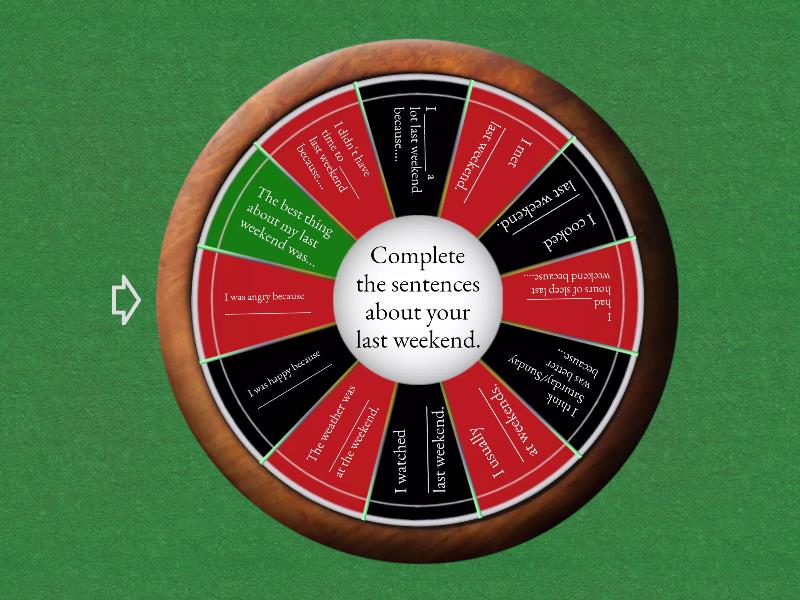 What about your weekend? - Spin the wheel