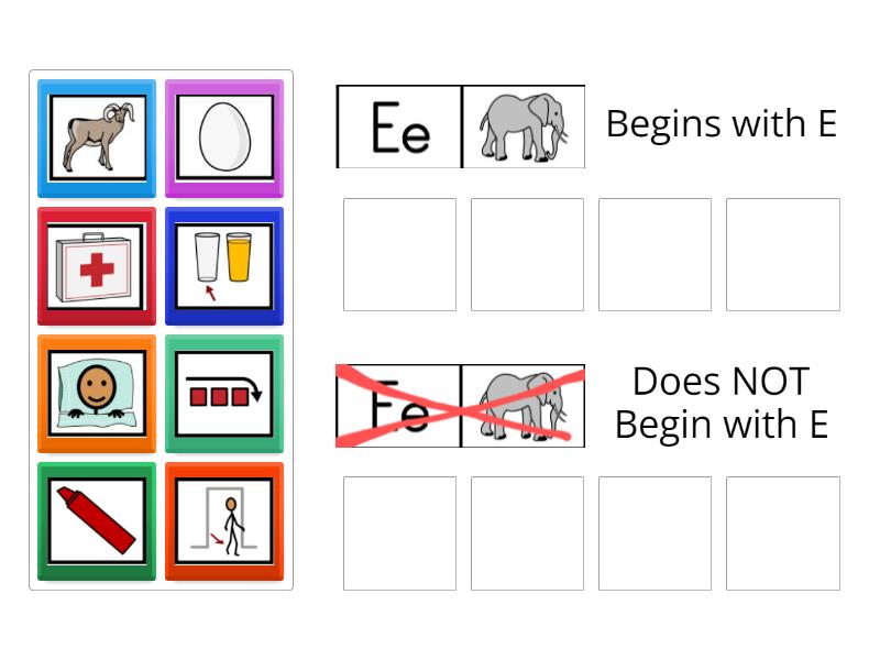 ULS Unit 13 - Lesson 10 - Letter E Sort - Group sort