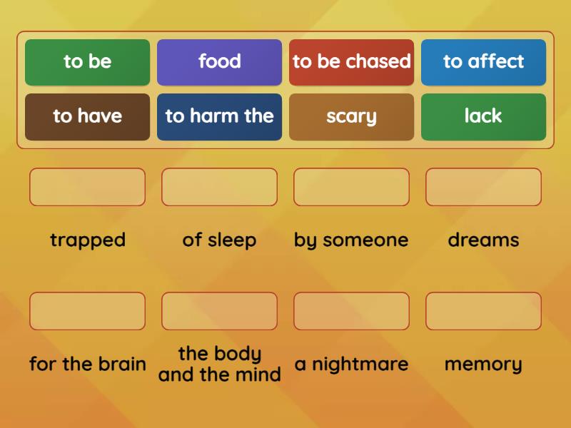 Sleep Word Combinations - Match up