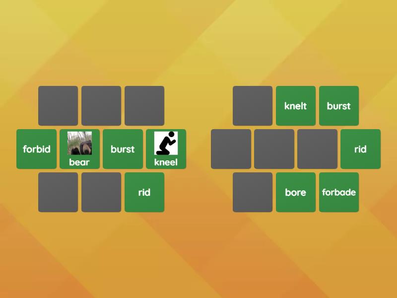 MATCH THE VERBS WITH THEIR PAST SIMPLE, BUT REMEMBER WHERE THEY ARE ...