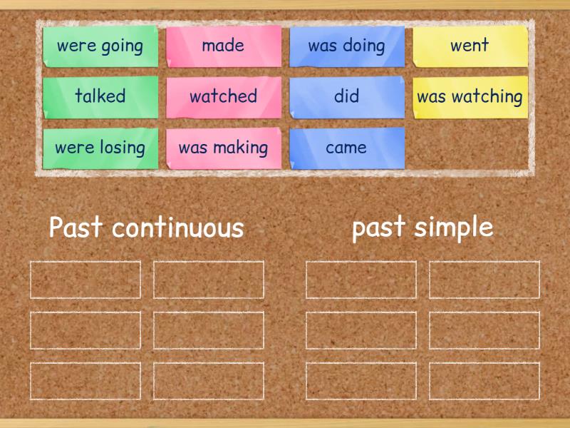 Past continuous with past simple - Group sort