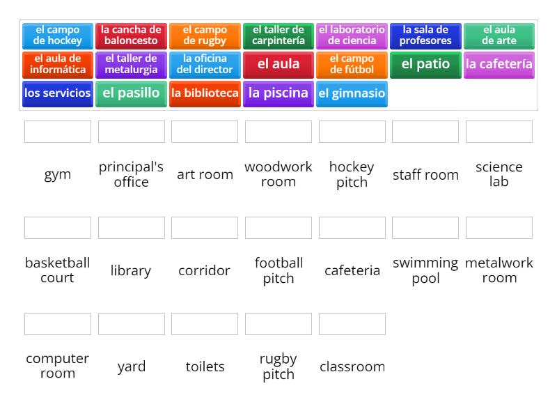 Las instalaciones del colegio - Match up
