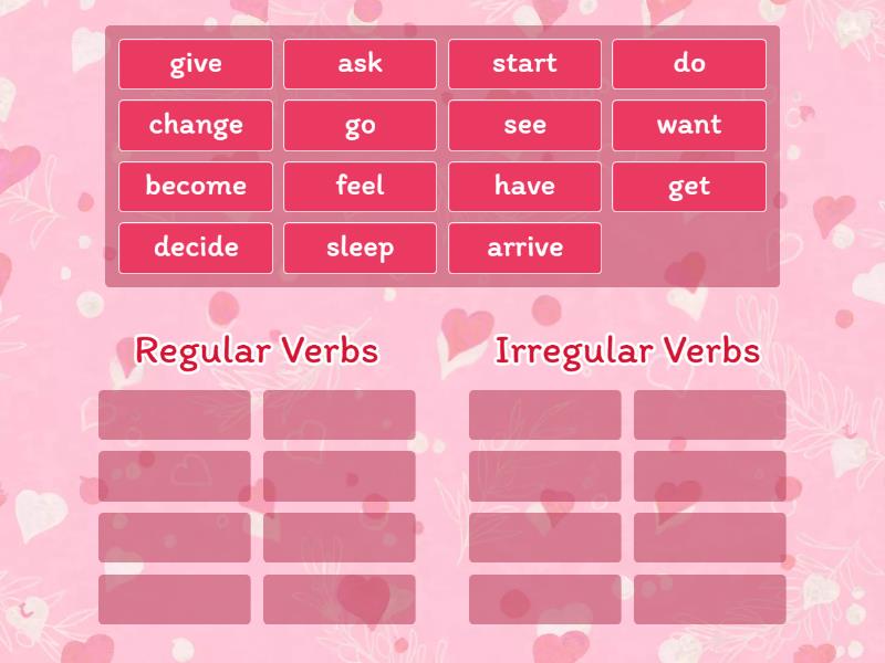 PIE unit 2 (Past Simple Verbs) - Classificação em grupos