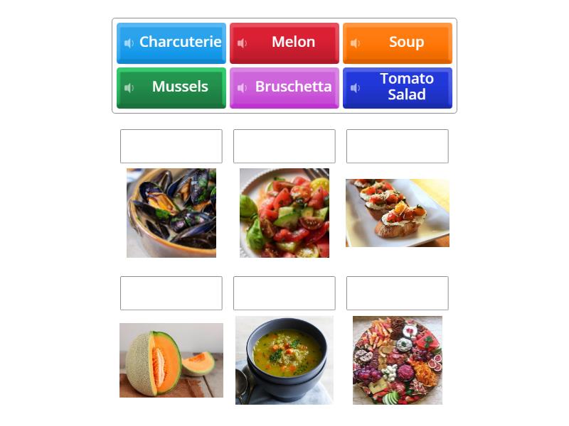 At the restaurant - starters - Match up