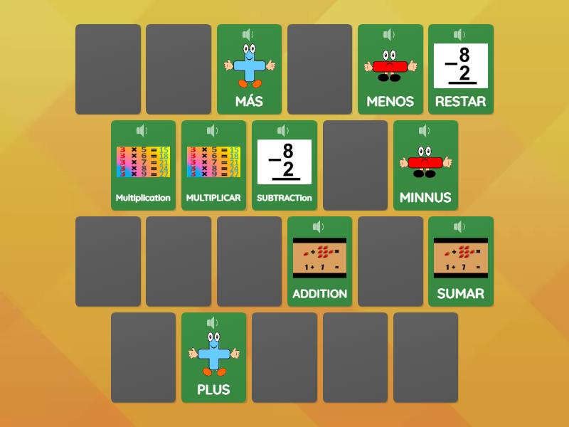 MATH SYMBOLS MEMORY GAME - Parejas