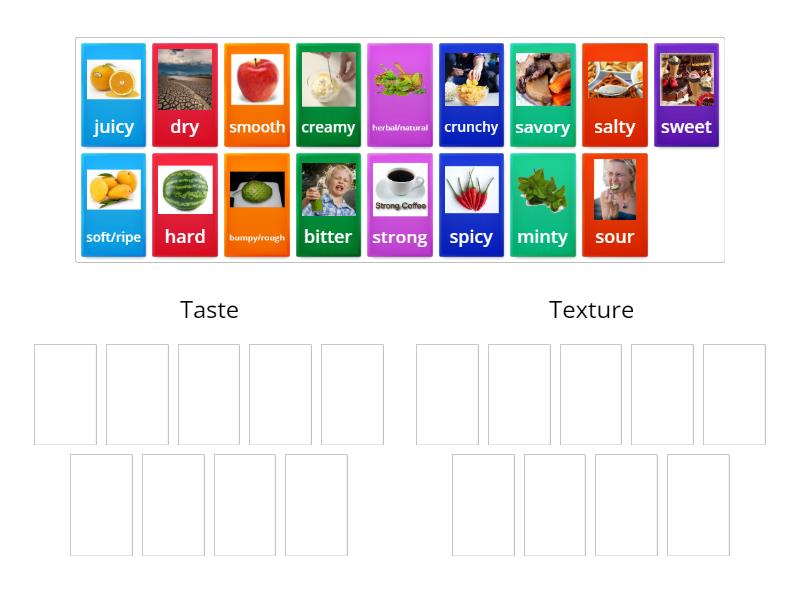 Taste and texture - Classificação em grupos