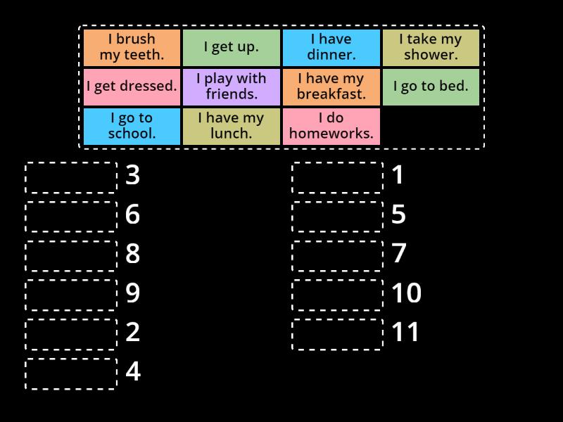 Act 2 Voc DAILY ROUTINE - Match up