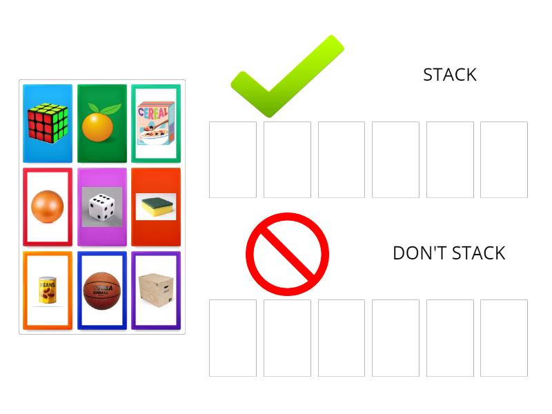 Sorting shapes- stack/ do not stack - Group sort