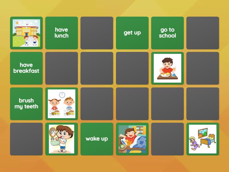 Memory Game - Routine Activity - Matching pairs