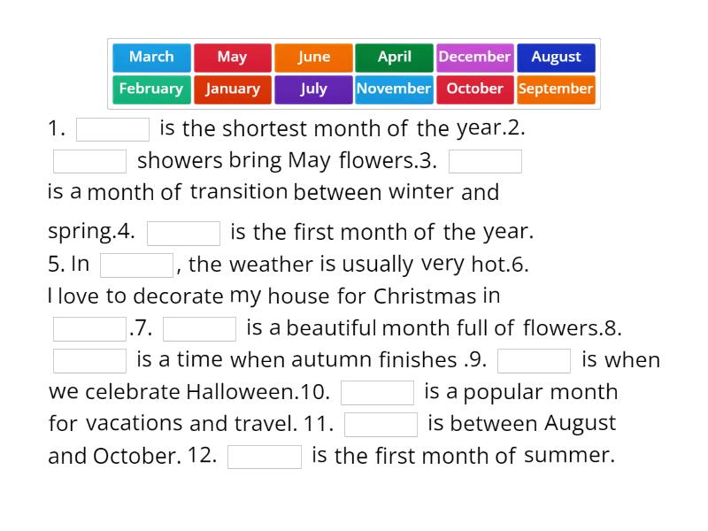 months - Missing word