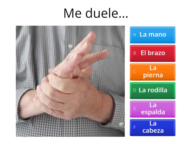 Me duele + body part - Quiz