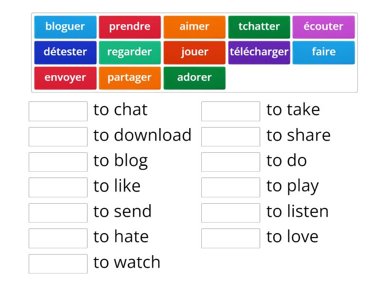 Les Verbes 2 - Match up