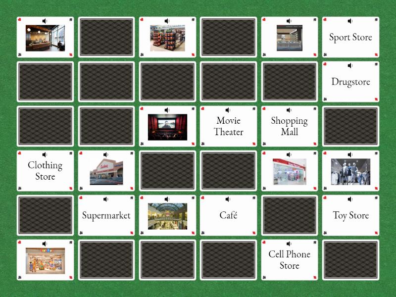 Inside a Shooping Mall - Memory Game - Matching pairs