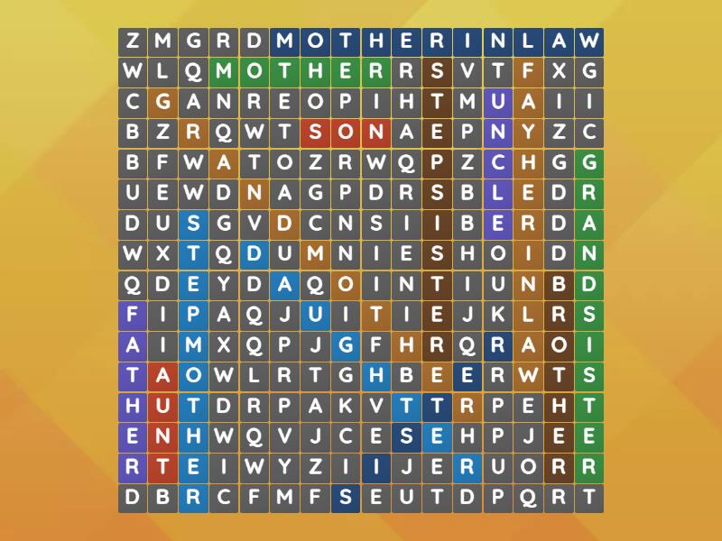 FAMILY MEMBERS - Wordsearch