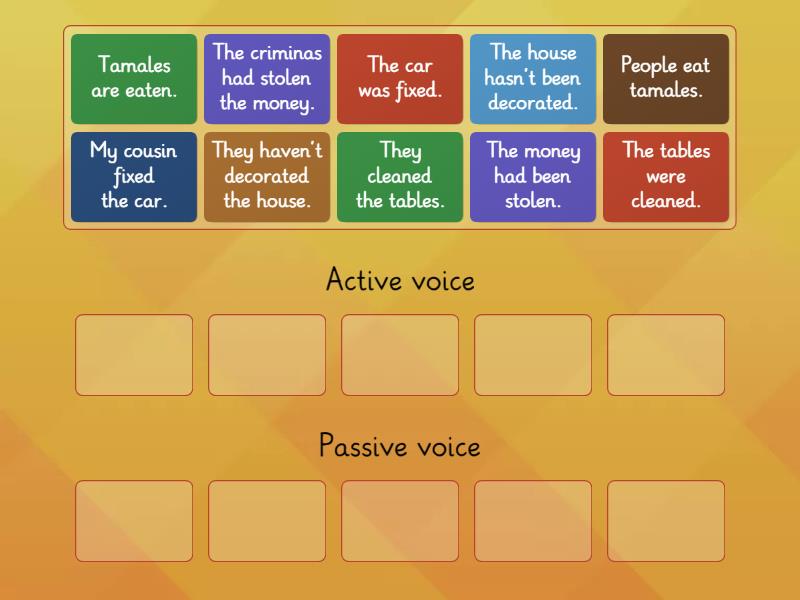 Active and Passive Voice - Group sort